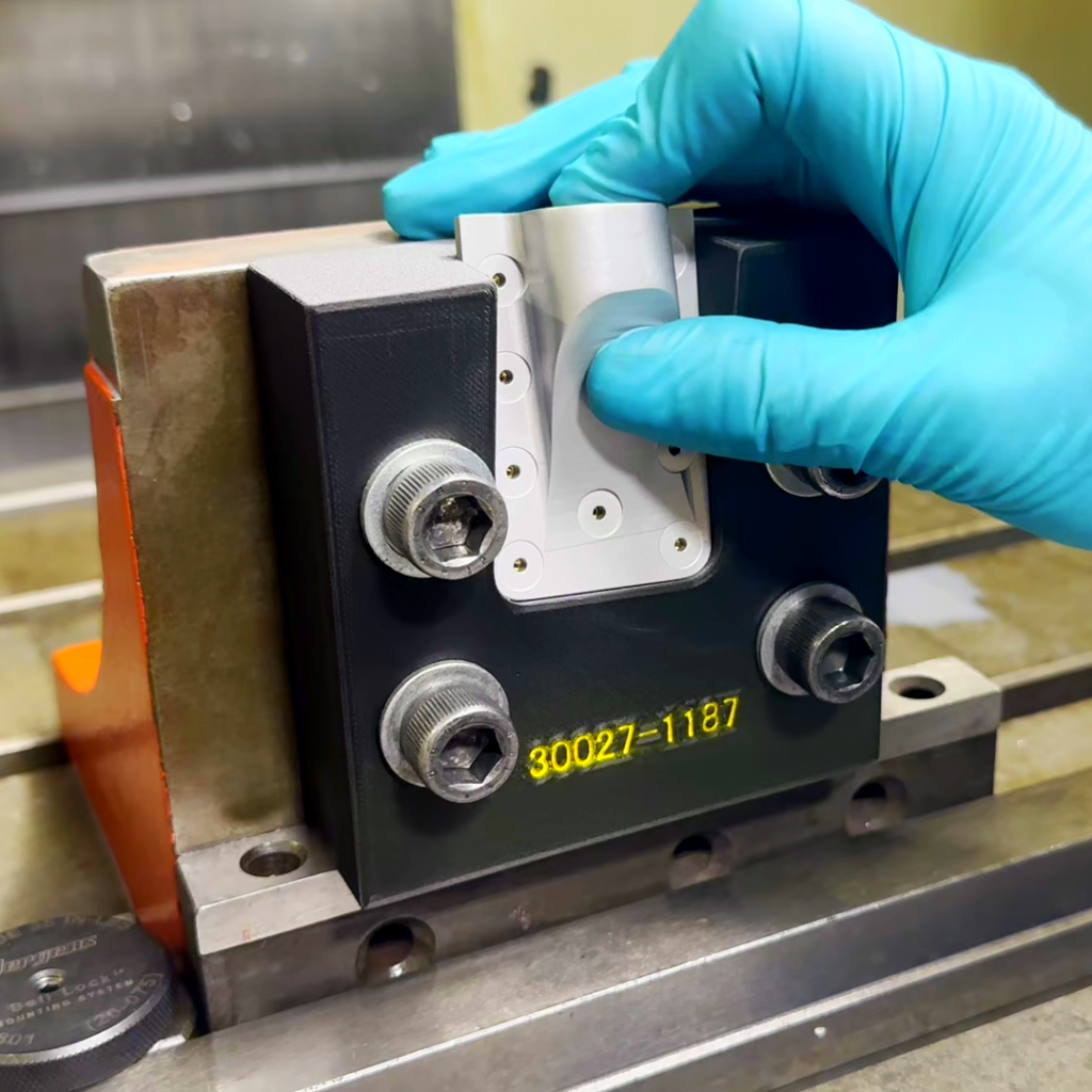ASP 3D printed jig inside CNC machine with hand edited 1080px - Mark3D ...